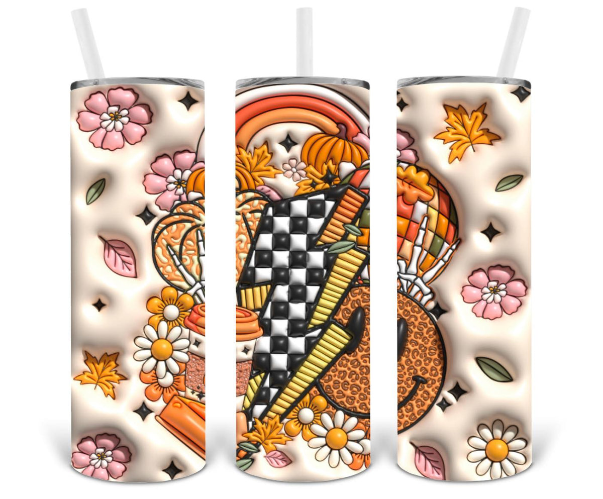 "Puff" Leopard Fall Bolt 20oz Insulated Tall Tumbler with Straw – J ...