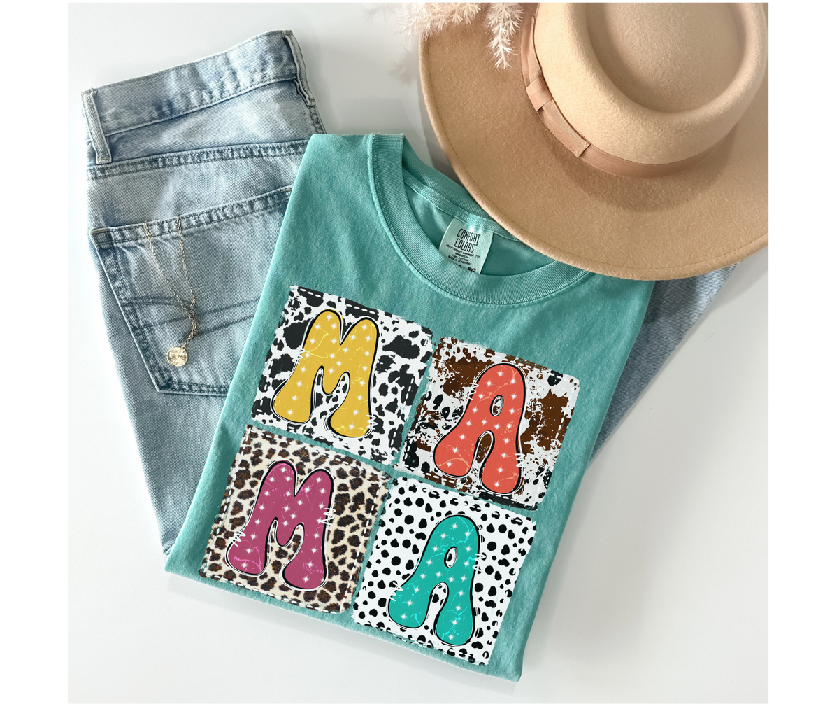 Mixed Animal Print Mama Graphic Tee – J. Mack Designs