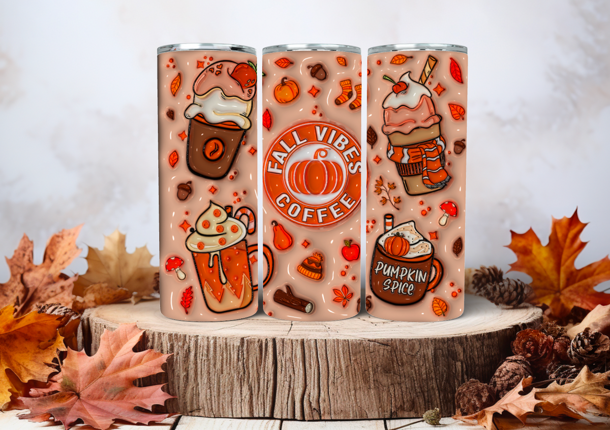 "Puff" Fall Vibes Coffee 20oz Insulated Tall Tumbler with Straw – J ...