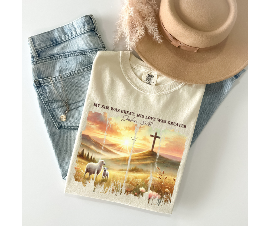 His Love Was Greater Faith Graphic Tee – J. Mack Designs