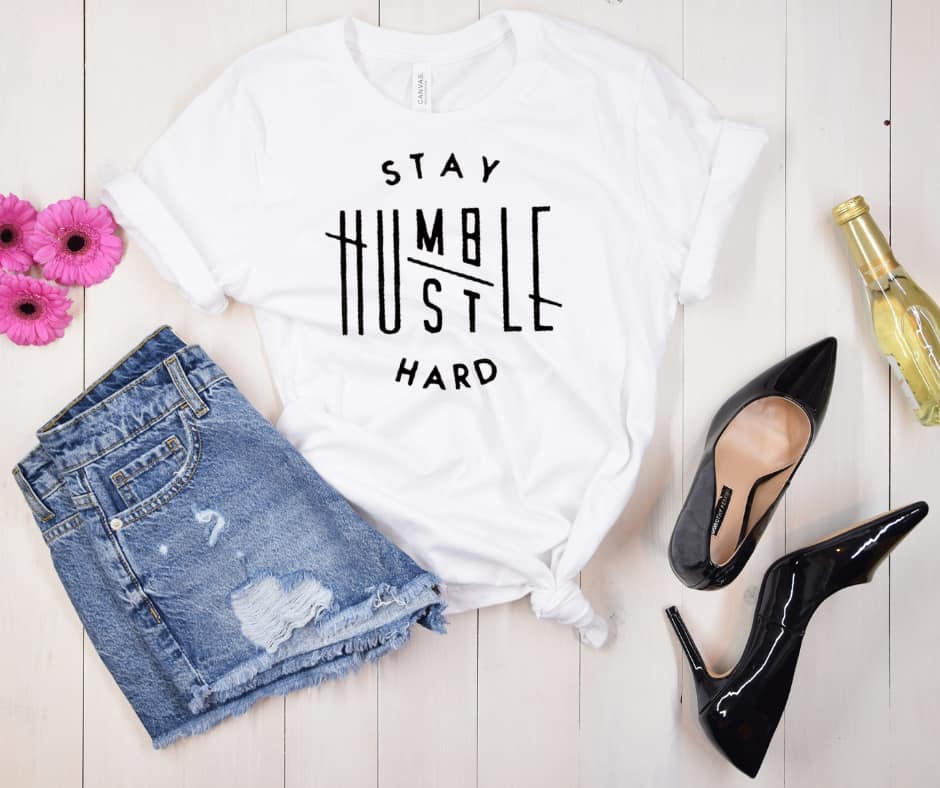 Stay Humble White Hard Graphic Tee – J. Mack Designs