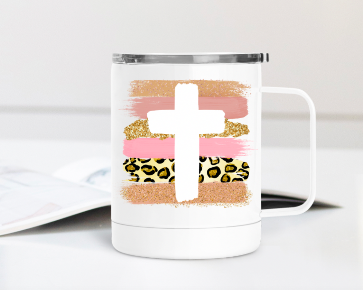 Brush Stroke Cross 12oz Travel Mug – J. Mack Designs