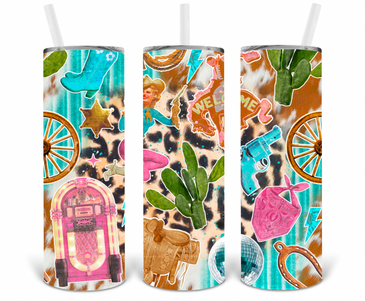 Western Icons 20oz Insulated Tall Tumbler with Straw – J. Mack Designs